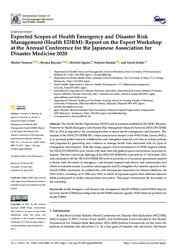 (PDF) Expected Scopes of Health Emergency and Disaster Risk Management ...