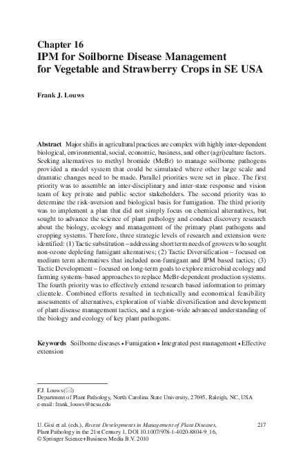 (PDF) IPM for Soilborne Disease Management for Vegetable and Strawberry ...