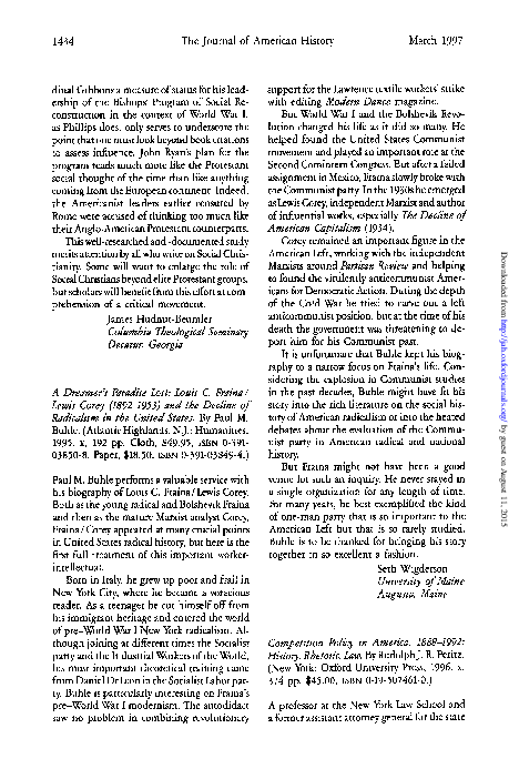 (PDF) A Dreamer's Paradise Lost: Louis C. Fraina/Lewis Corey (1892-1953 ...