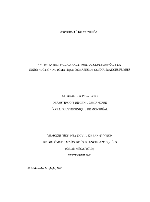 Pdf Optimisation Par Algorithmes De Clustering De La Construction