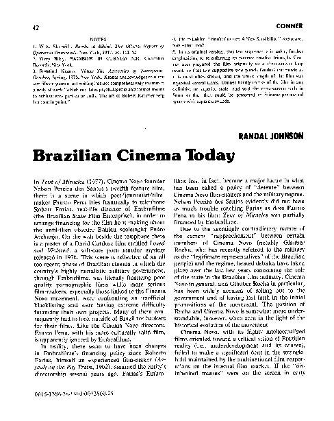 (PDF) Brazilian Cinema Today