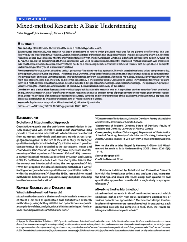 (PDF) Mixed-method Research: A Basic Understanding