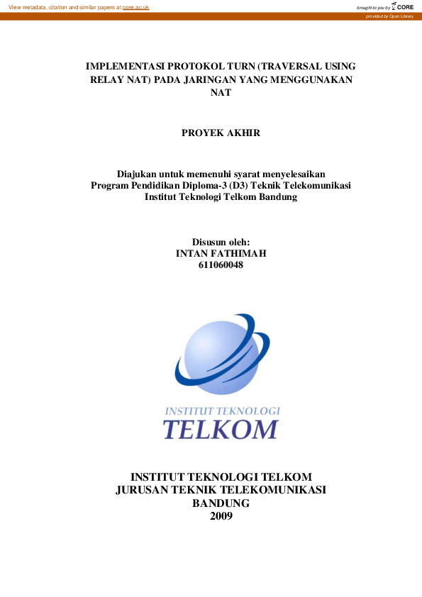(PDF) Implementasi Protokol Turn (Traversal Using Relay Nat) Pada ...