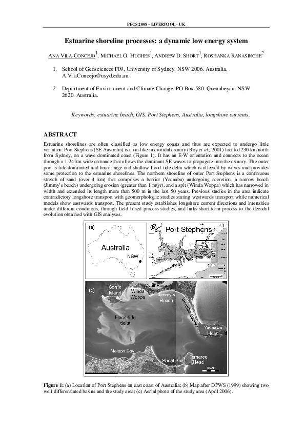 (PDF) Estuarine shoreline processes in a dynamic low-energy system