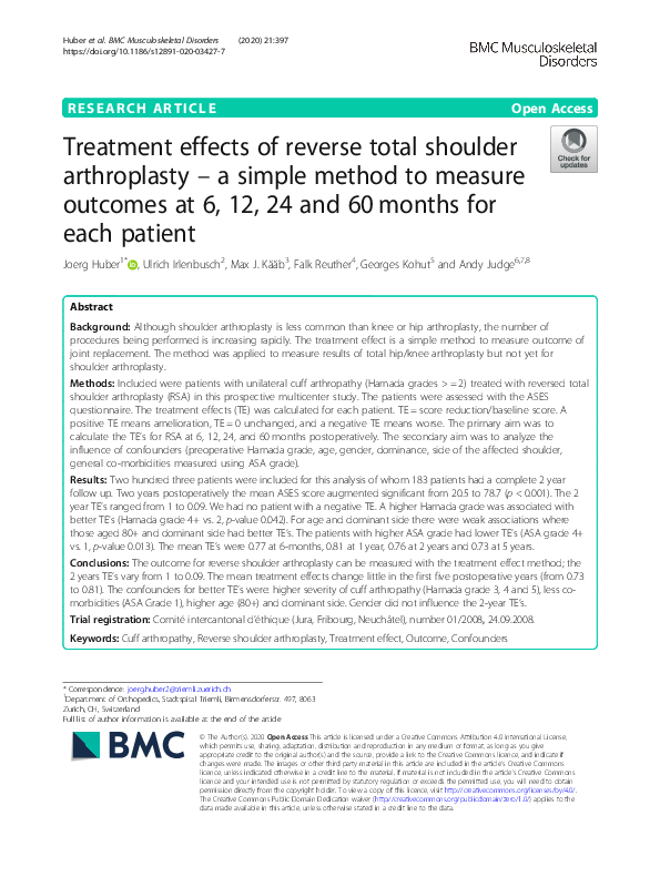 (PDF) Treatment Effects of Reverse Total Shoulder Arthroplasty – A ...