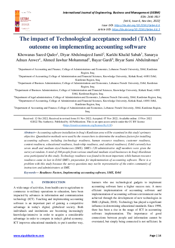 (PDF) The impact of Technological acceptance model (TAM) outcome on ...