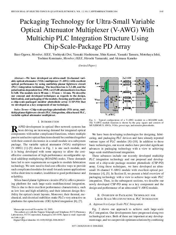 (PDF) Packaging Technology for Ultra-Small Variable Optical Attenuator Multiplexer (V-AWG) With ...