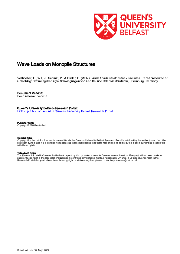 (PDF) Wave Loads on Monopile Structures