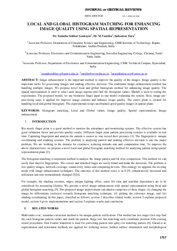 (PDF) Local-Global Histogram Matching for Enhanced Image Quality