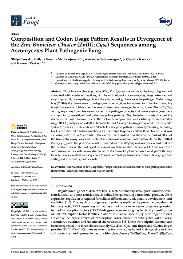 Pdf Composition And Codon Usage Pattern Results In Divergence Of The
