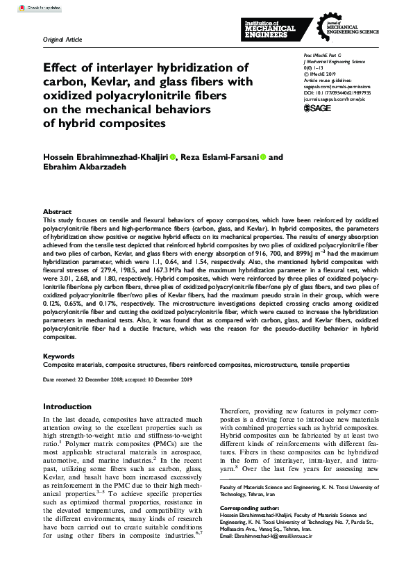 (PDF) Effect of interlayer hybridization of carbon, Kevlar, and glass fibers with oxidized ...