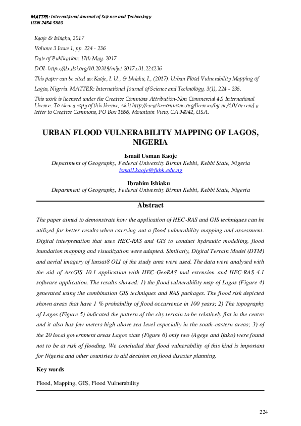 (PDF) Urban Flood Vulnerability Mapping of Lagos, Nigeria