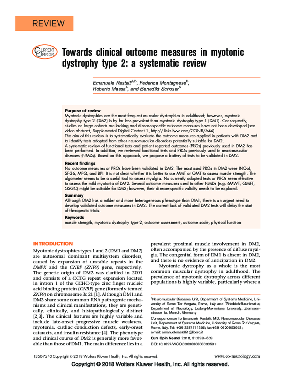 (PDF) Towards clinical outcome measures in myotonic dystrophy type 2: a ...