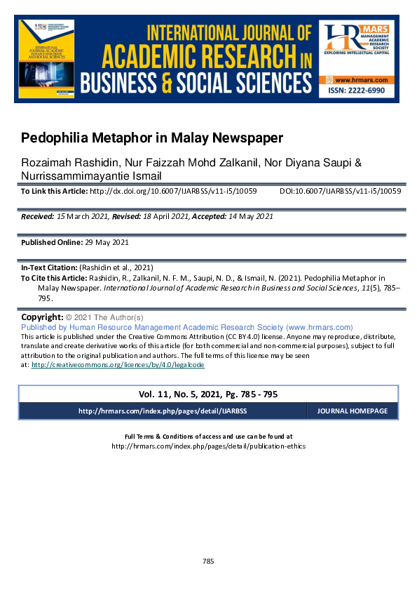 (PDF) Pedophilia Metaphor in Malay Newspaper