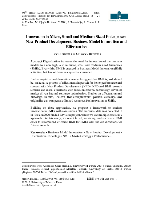 (PDF) Innovation in Micro, Small and Medium Sized Enterprises: New Product Development, Business ...