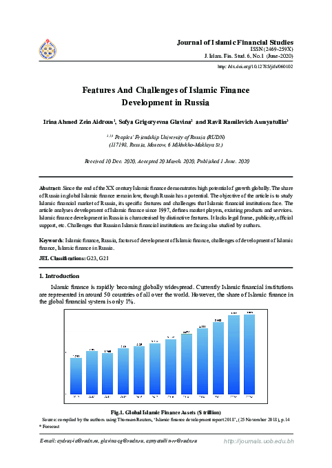 (PDF) Features And Challenges of Islamic Finance Development in Russia