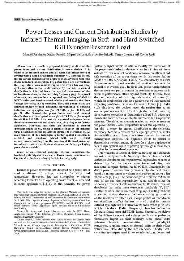 (PDF) Power Losses and Current Distribution Studies by Infrared Thermal ...