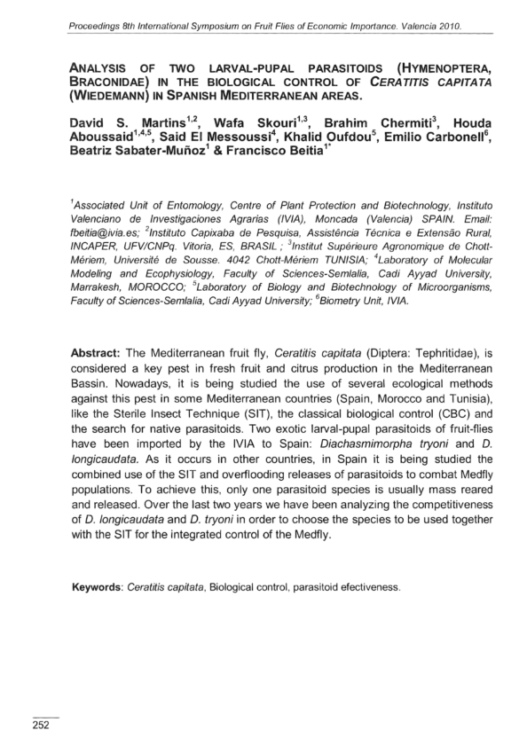 (PDF) Analysis Of Two Larval-Pupal Parasitoids (Hymenoptera,Braconidae) In The Biological ...