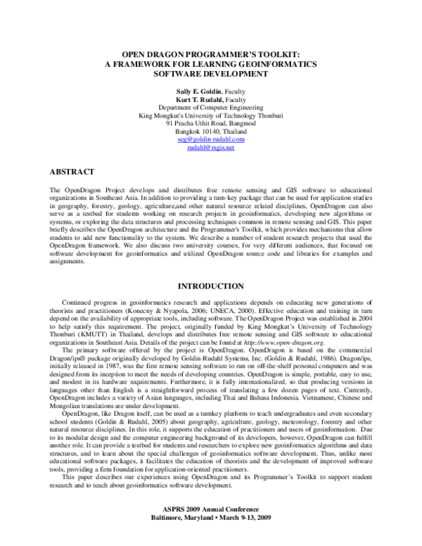 (PDF) Open Dragon Programmer's Toolkit: A Framework for Learning ...