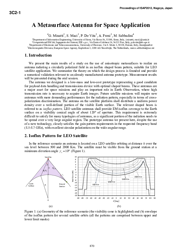 (PDF) A Metasurface Antenna for Space Application