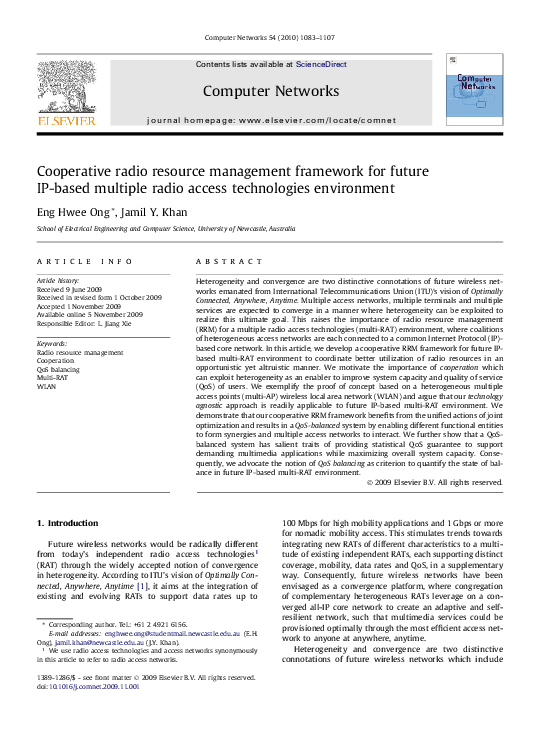 (PDF) Cooperative radio resource management framework for future IP ...