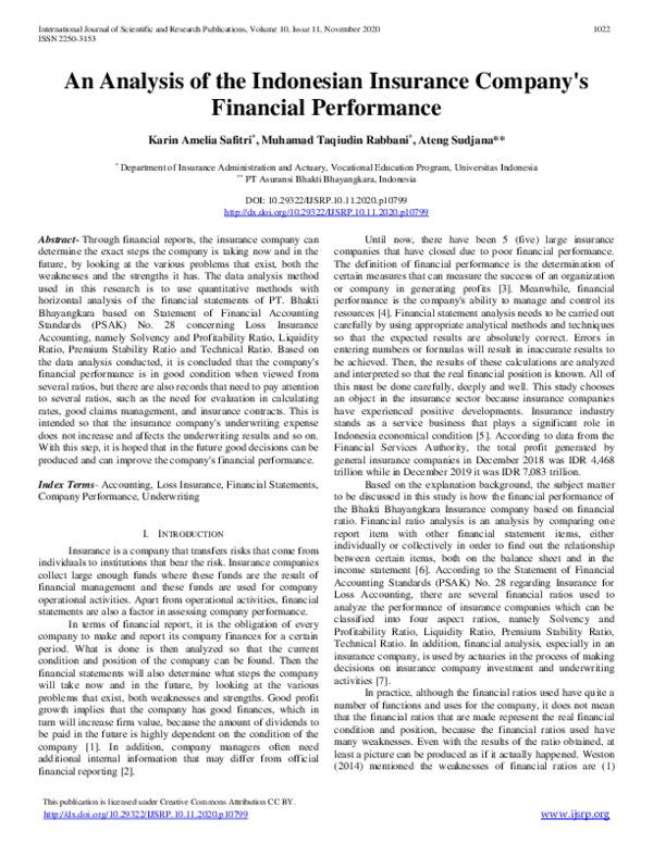 (PDF) An Analysis of the Indonesian Insurance Companys Financial ...