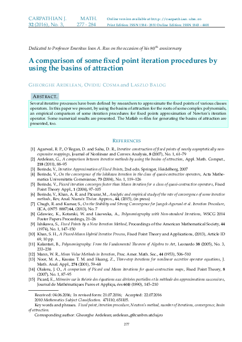 (PDF) A comparison of some fixed point iteration procedures by using ...