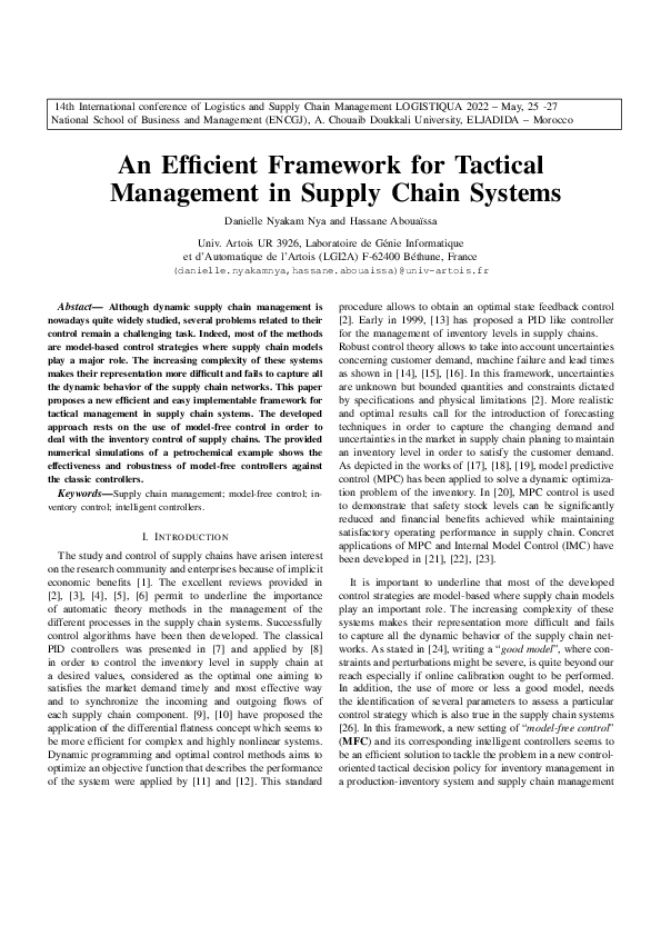 (PDF) An Efficient Framework for Tactical Management in Supply Chain ...