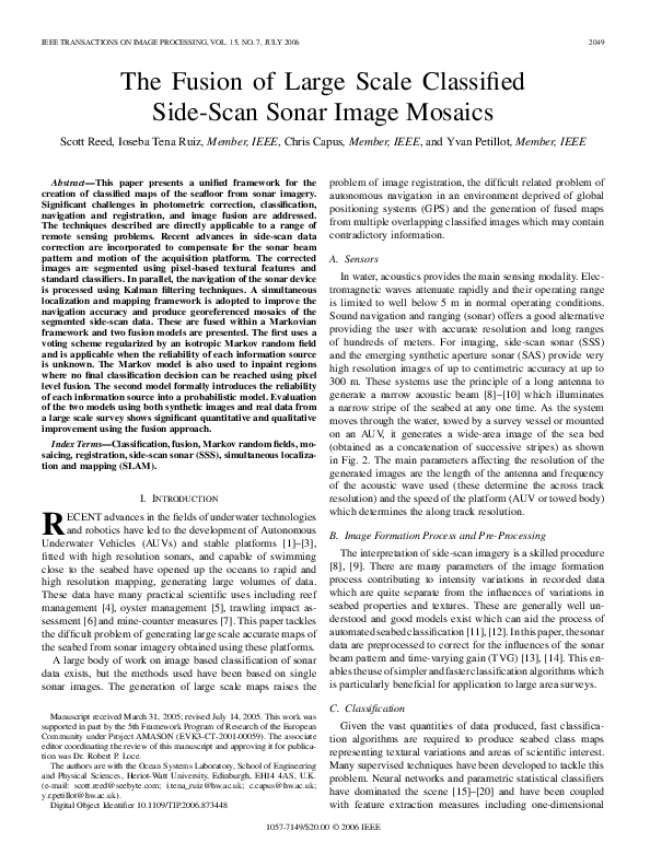 (PDF) The fusion of large scale classified side-scan sonar image ...