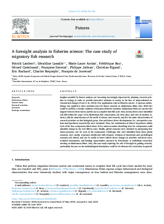 (PDF) A foresight analysis in fisheries science: The case study of migratory fish research