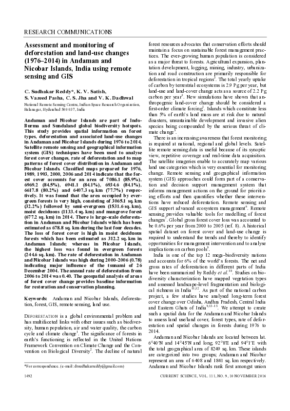 (PDF) Assessment and Monitoring of Deforestation and Land-Use Changes ...