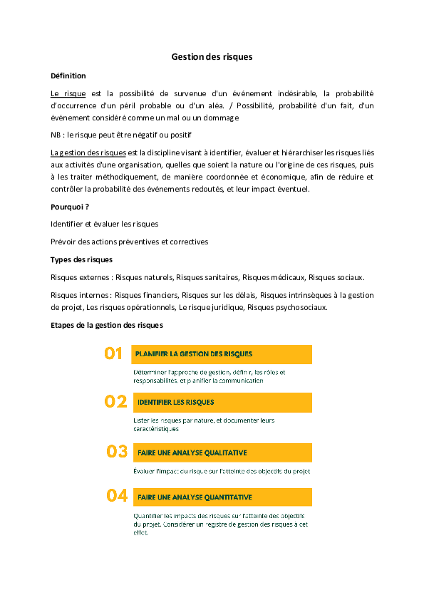 (PDF) Gestion des risques