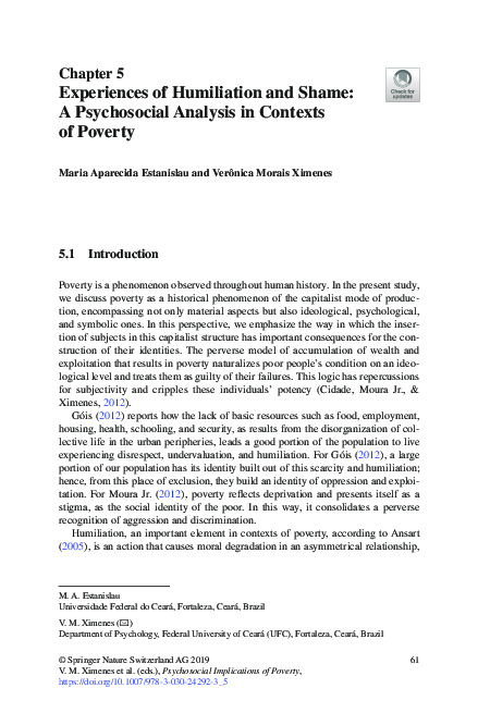(PDF) Experiences of Humiliation and Shame: A Psychosocial Analysis in ...
