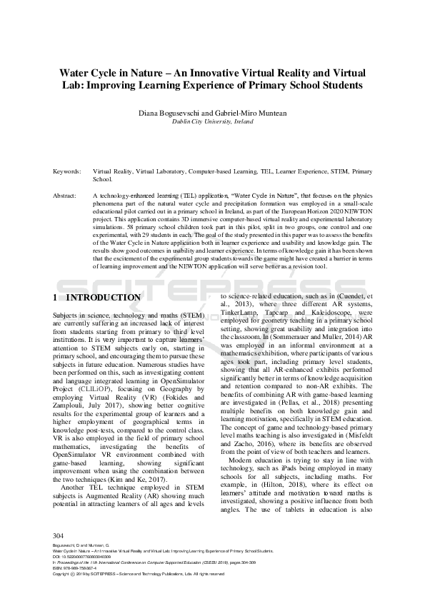 (PDF) Water Cycle in Nature – An Innovative Virtual Reality and Virtual ...