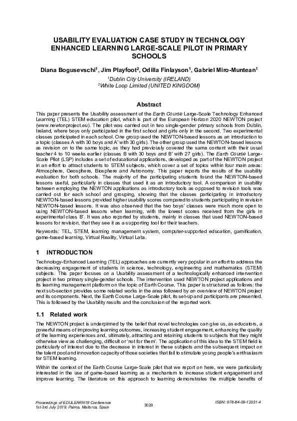 (PDF) Usability Evaluation Case Study in Technology Enhanced Learning ...