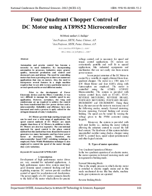 (PDF) Microcontroller-Based DC Motor Control System