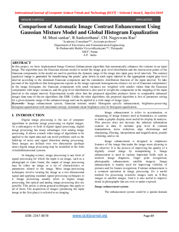 (PDF) Comparison of Automatic Image Contrast Enhancement Using Gaussian Mixture Model and Global ...