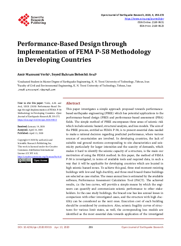 (PDF) Performance-Based Design through Implementation of FEMA P-58 ...