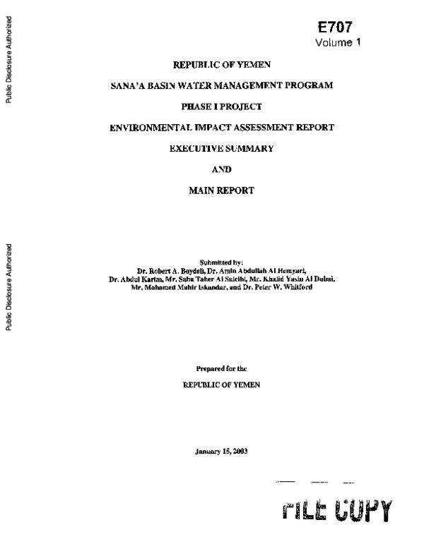 (PDF) Executive summary and main report