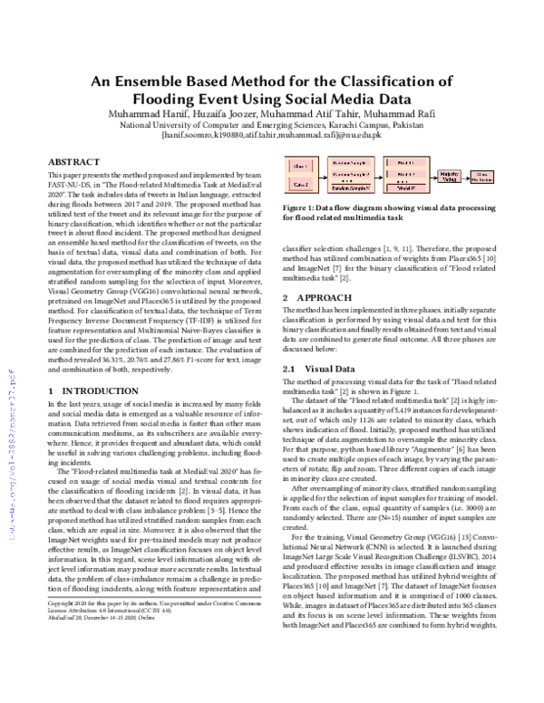 (PDF) Ensemble Based Method for the Classification of Flooding Event Using Social Media Data