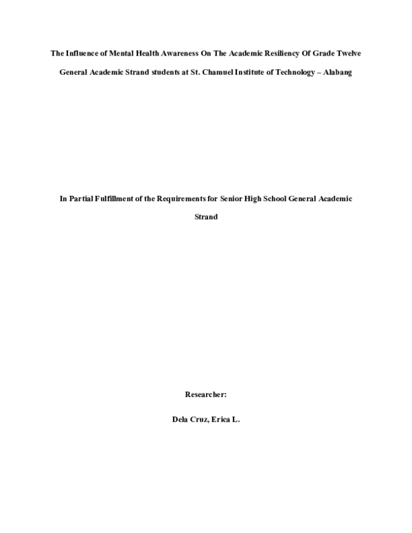 (DOC) The Influence of Mental Health Awareness On The Academic ...