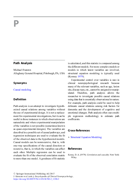 (PDF) Path Analysis