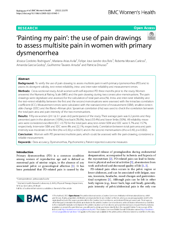 (PDF) ‘Painting my pain’: the use of pain drawings to assess multisite ...