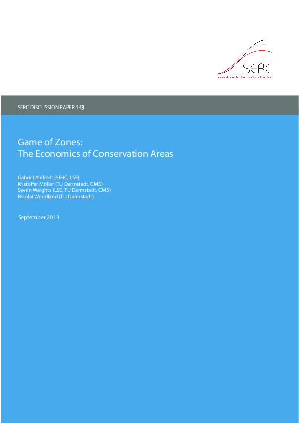 (PDF) Game of zones: The economics of conservation areas