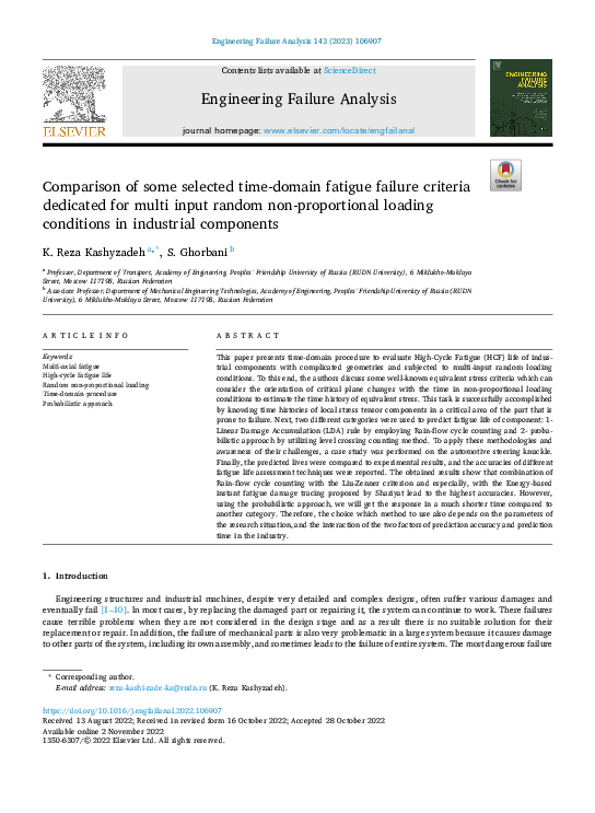 (PDF) Comparison of some selected time-domain fatigue failure criteria ...