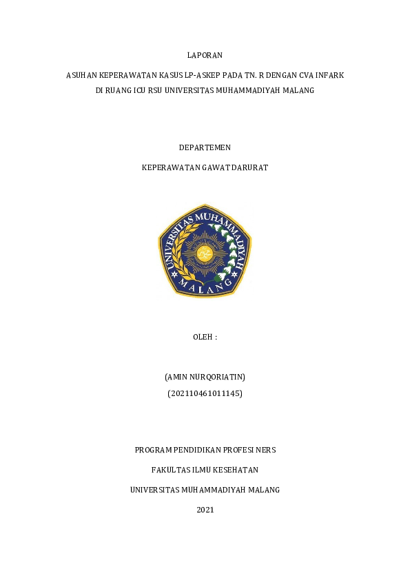 (DOC) Amin Nurqoriatin (202110461011145) LP+Askep CVA Infark(2)