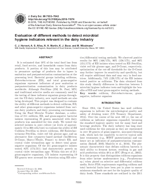 (PDF) Evaluation of different methods to detect microbial hygiene ...