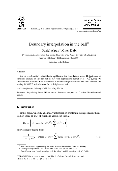 (PDF) Boundary interpolation in the ball