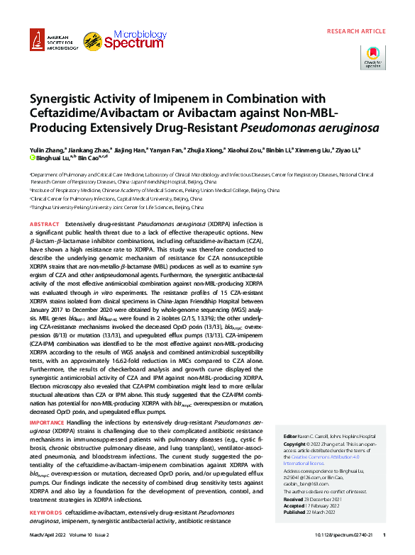 (PDF) Synergistic Activity of Imipenem in Combination with Ceftazidime ...