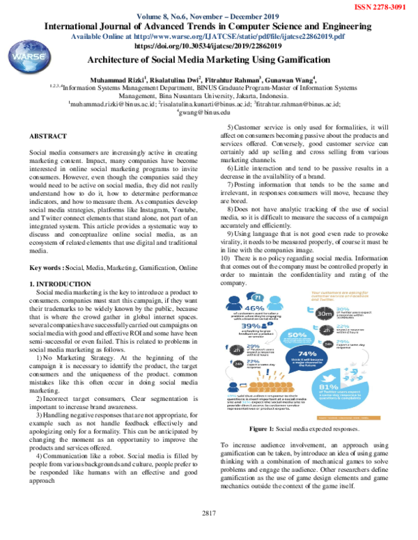 (PDF) Architecture of Social Media Marketing Using Gamification